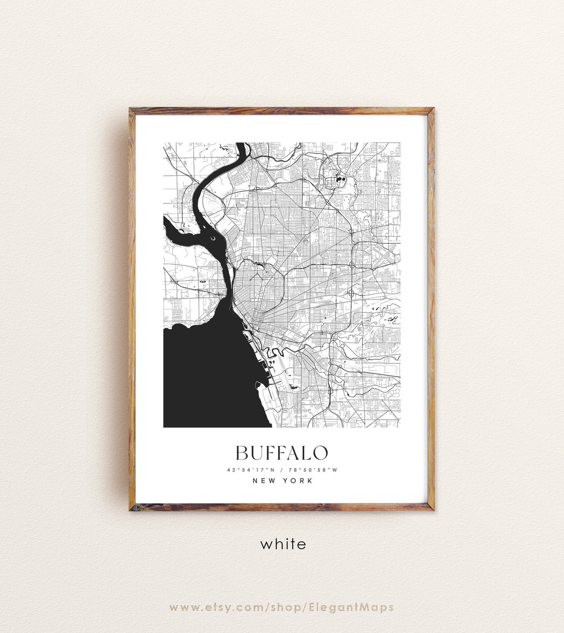 Buffalo New York Map Buffalo NY Map Buffalo City Print | Etsy
