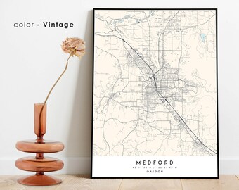 Medford City Map Art - Etsy