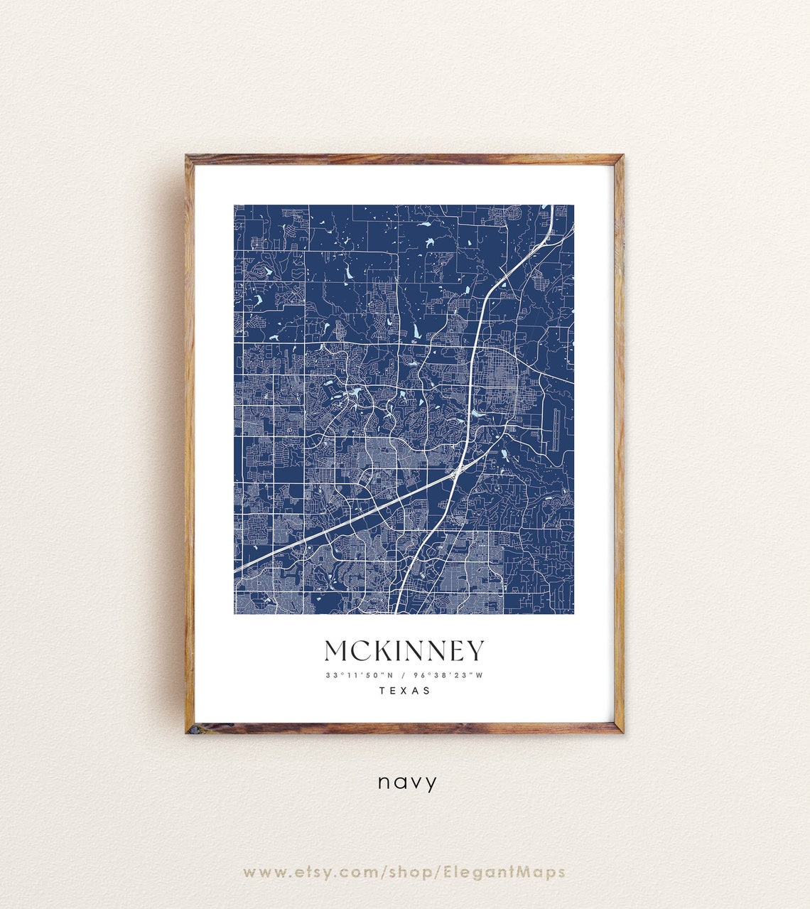 Mckinney Texas Map Mckinney TX Map Mckinney City Print - Etsy