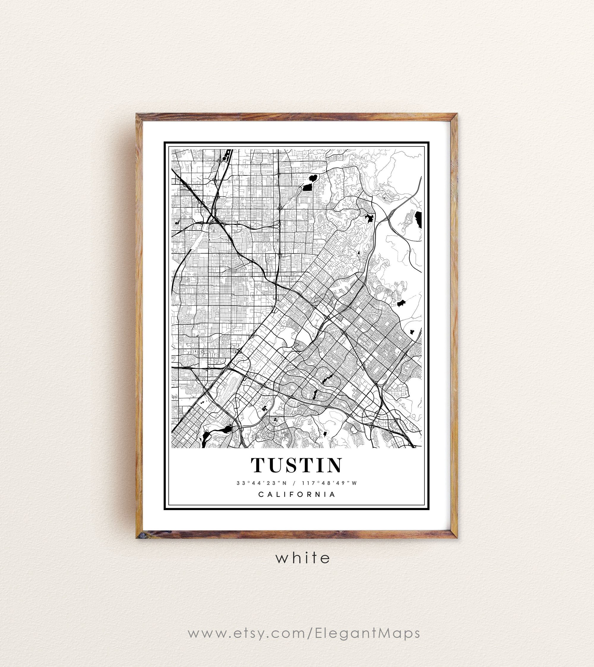 Tustin California Map Tustin CA Map Tustin City Map Tustin | Etsy