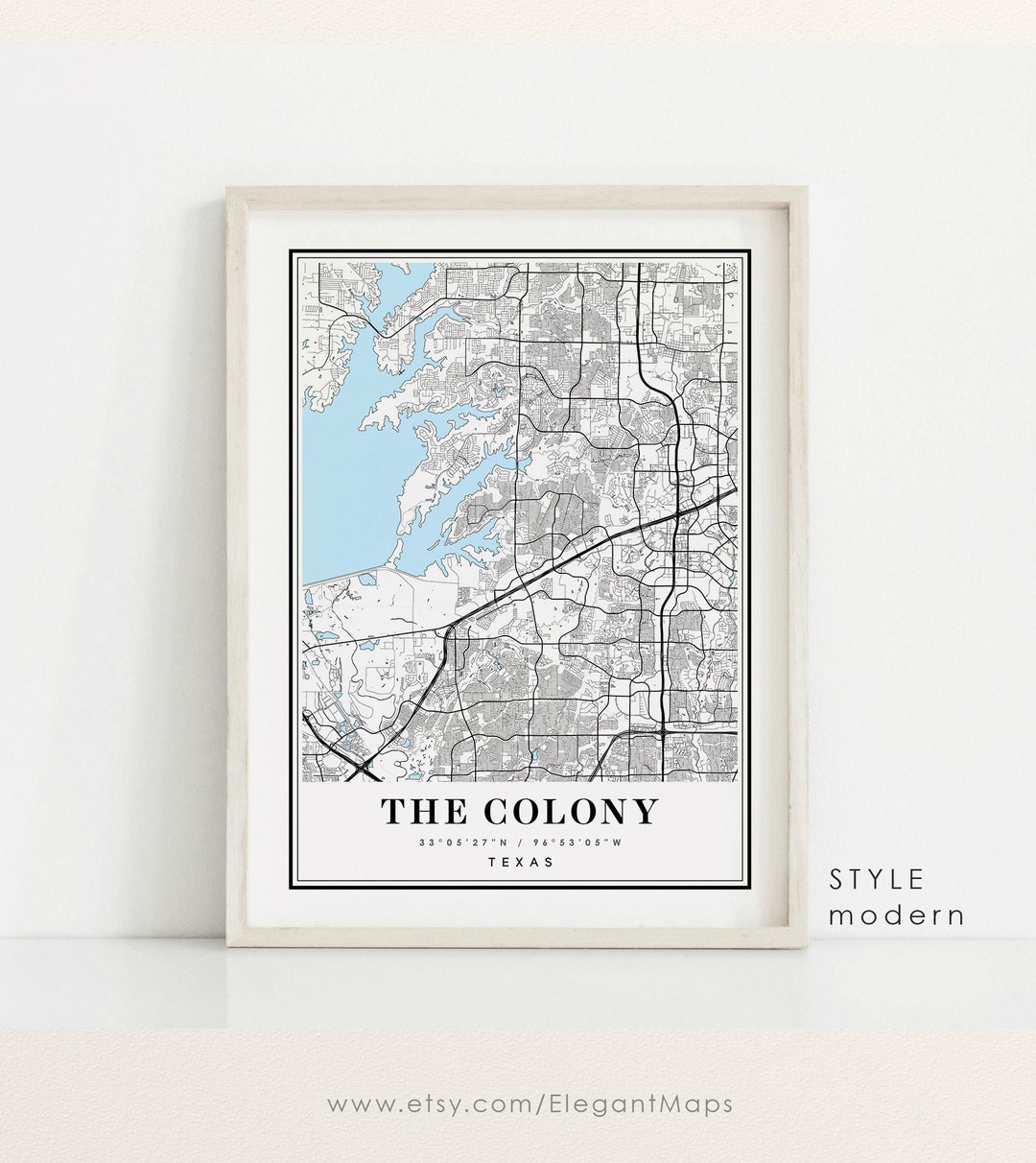 The Colony Texas Map the Colony TX Map the Colony City Map - Etsy