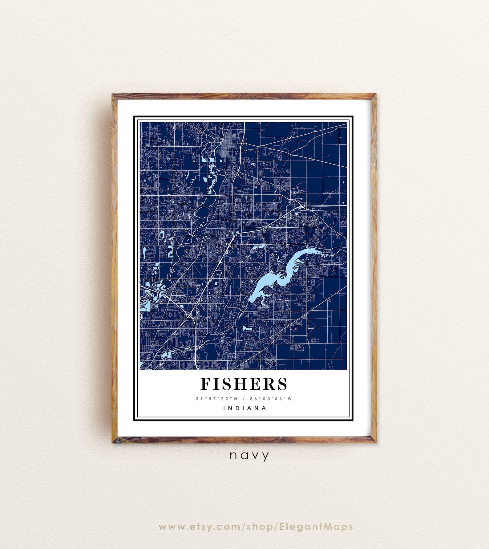 Fishers Indiana map Fishers IN map Fishers city map Fishers | Etsy