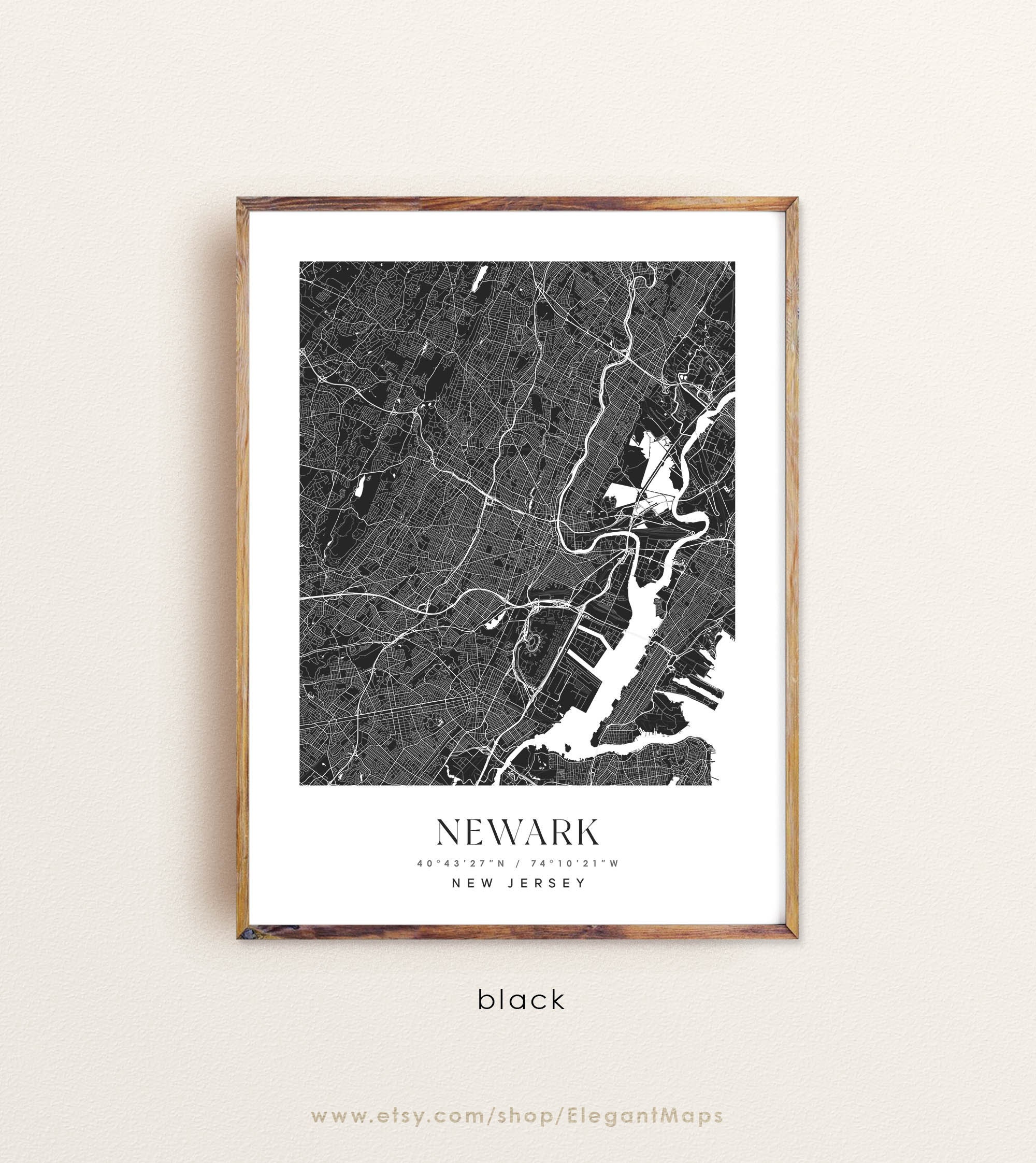 Newark New Jersey Map Newark NJ Map Newark City Print - Etsy