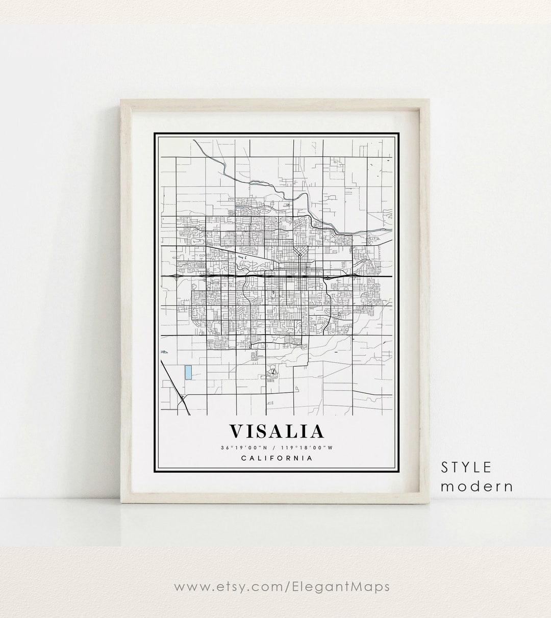 Mapa de Visalia California, mapa de Visalia CA, mapa de la ciudad de ...