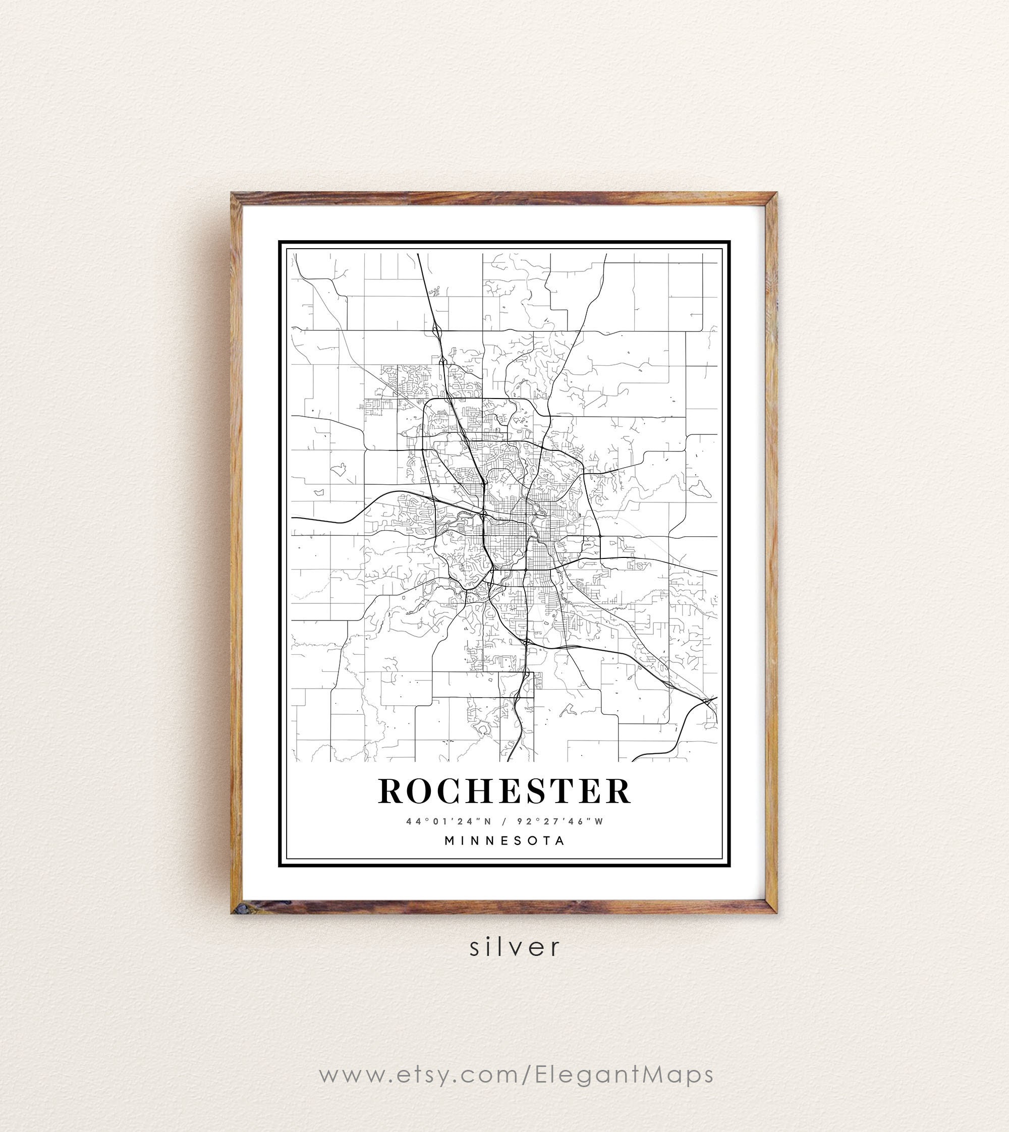 Elgin Illinois Map Elgin IL Map Elgin City Map Elgin Print | Etsy