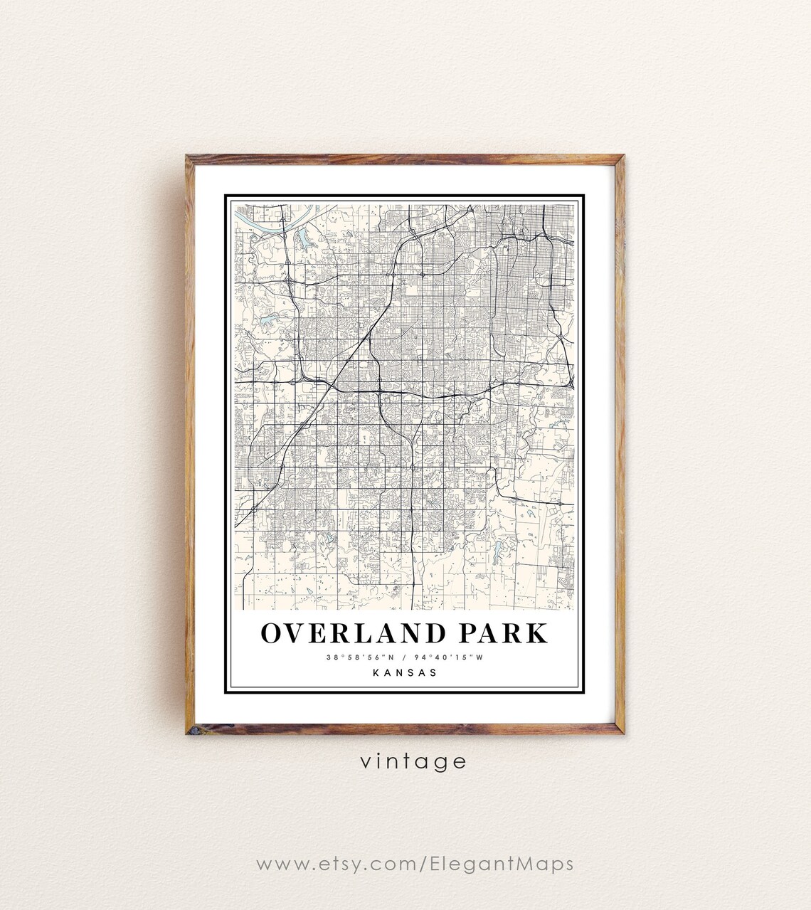 Overland Park Kansas Map Overland Park KS Map Overland Park - Etsy