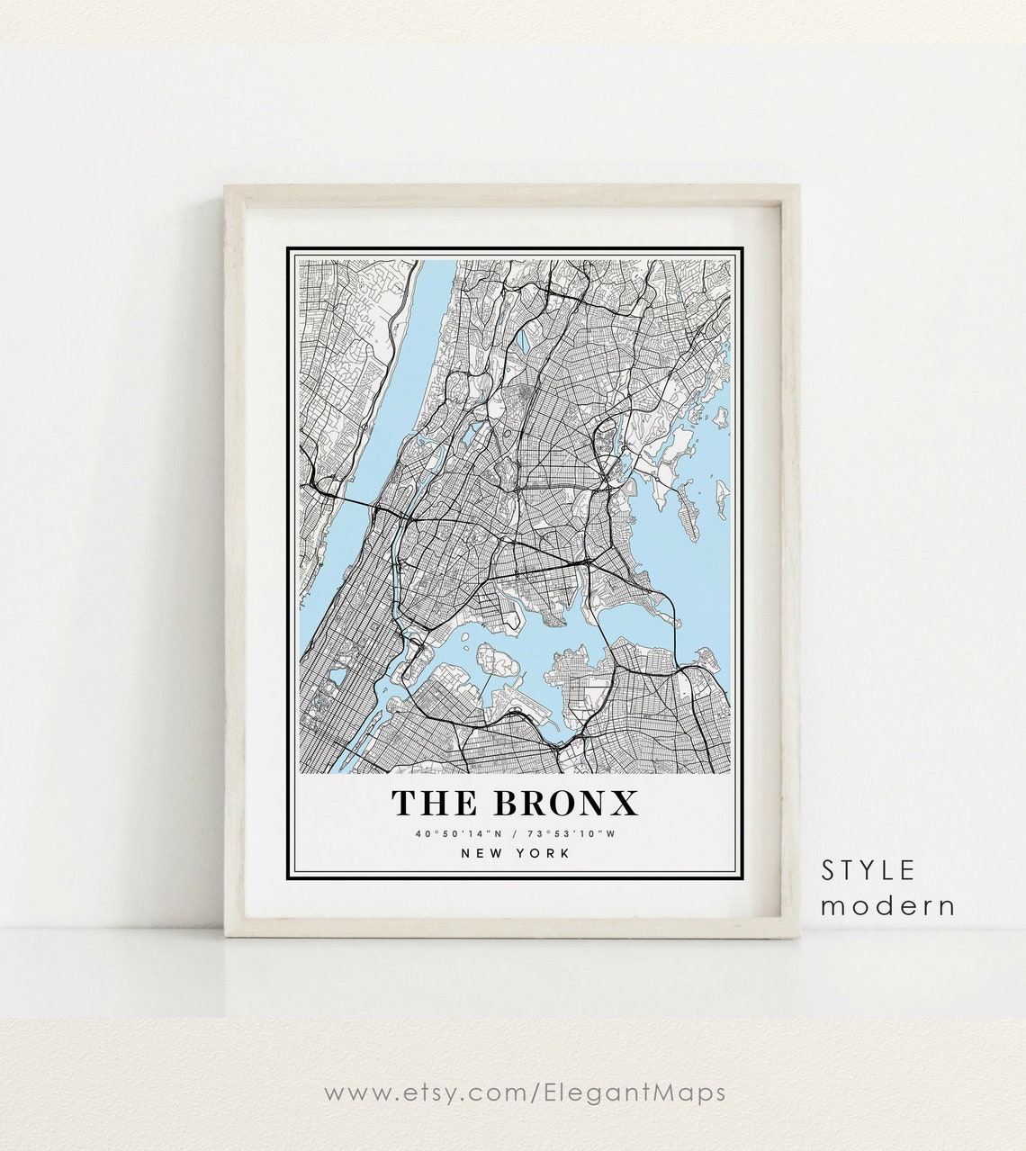 The Bronx New York Map the Bronx NY Map the Bronx City Map - Etsy