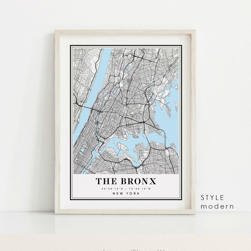 Bronx Map - Etsy