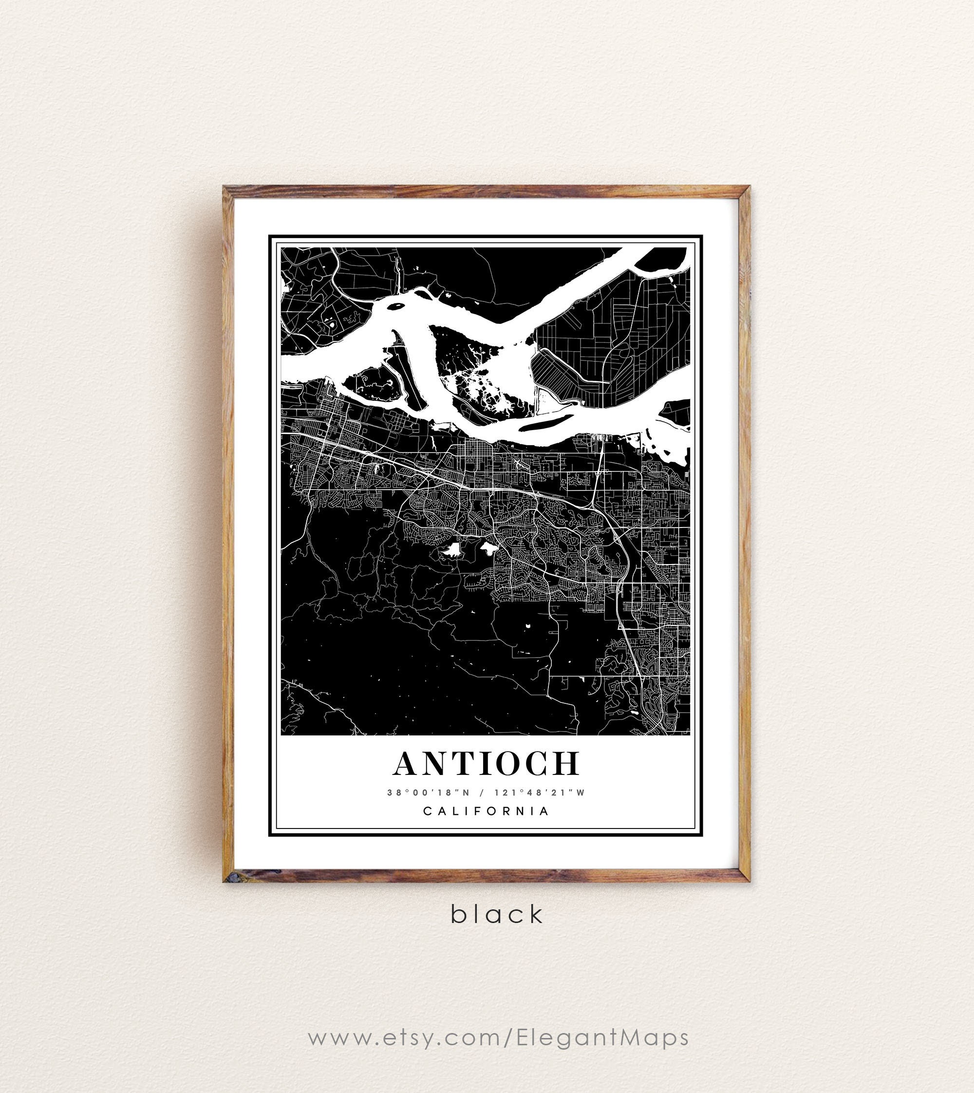 Antioch California Map Antioch CA Map Antioch City Map - Etsy