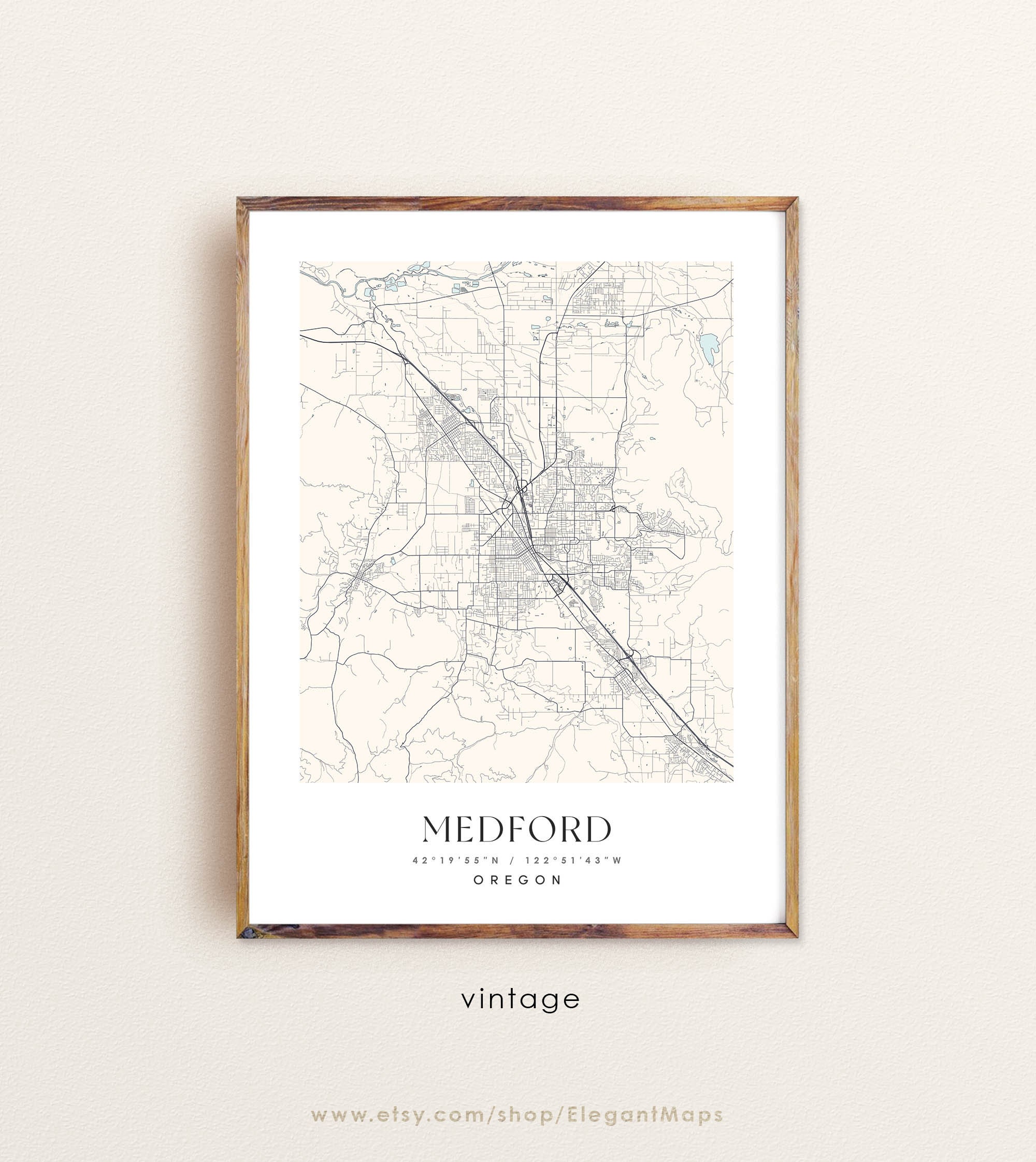Medford Oregon Map Medford OR Map Medford City Print - Etsy UK