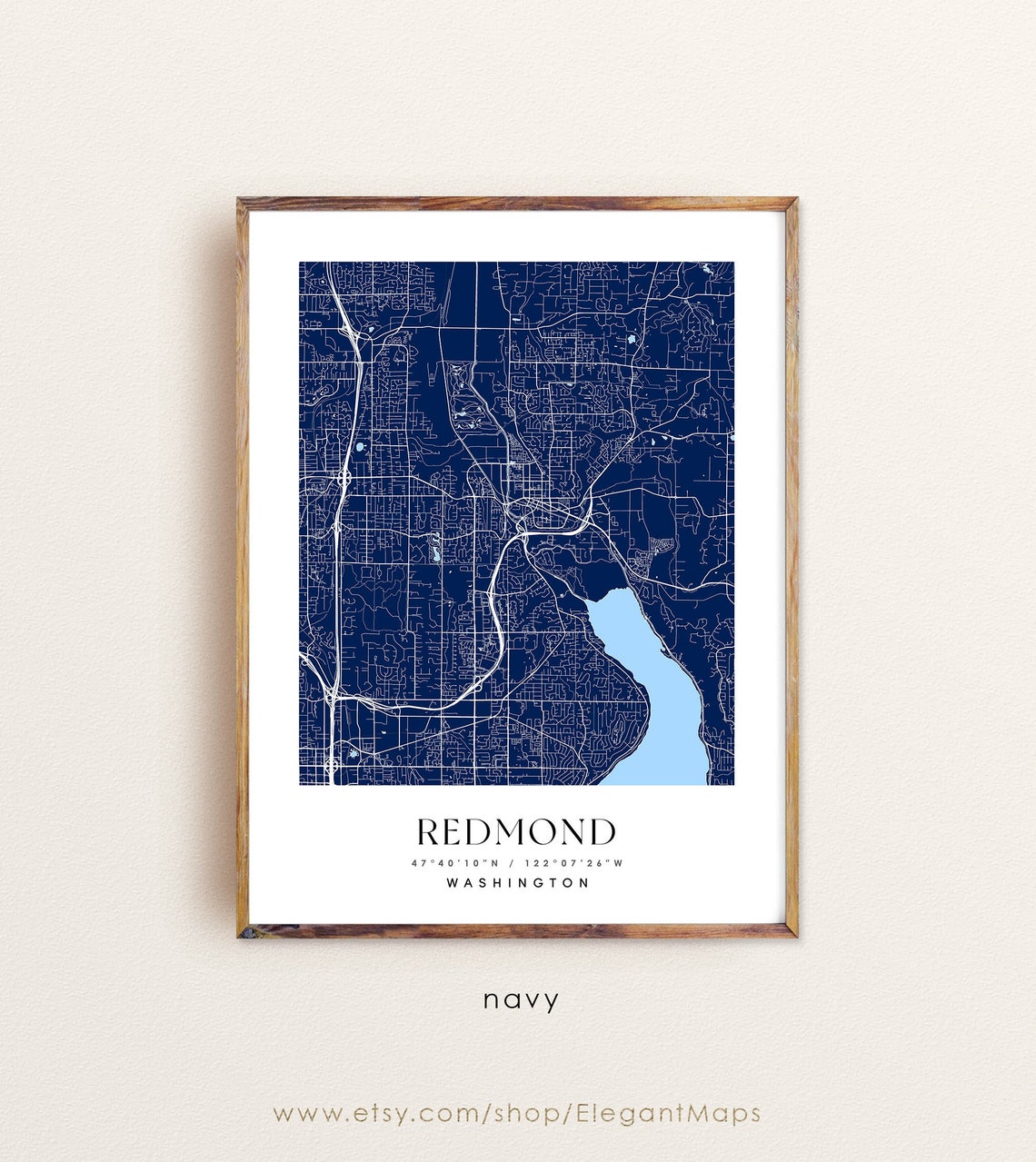 Redmond Washington Map Redmond WA Map Redmond City Print - Etsy UK