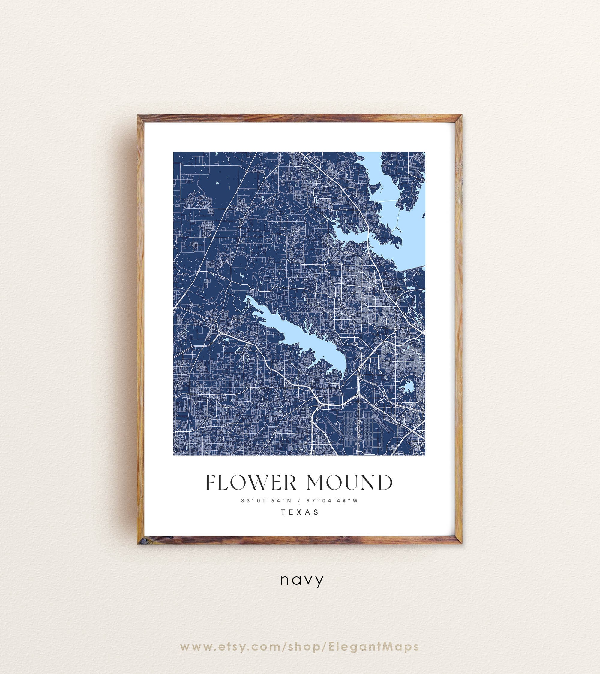 Mapa de Flower Mound Texas Mapa de Flower Mound TX Impresión - Etsy México
