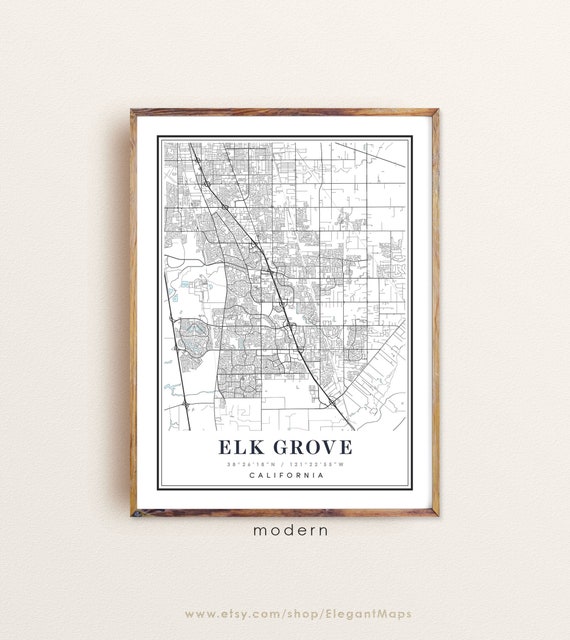 Elk Grove California map Elk Grove CA map Elk Grove city | Etsy