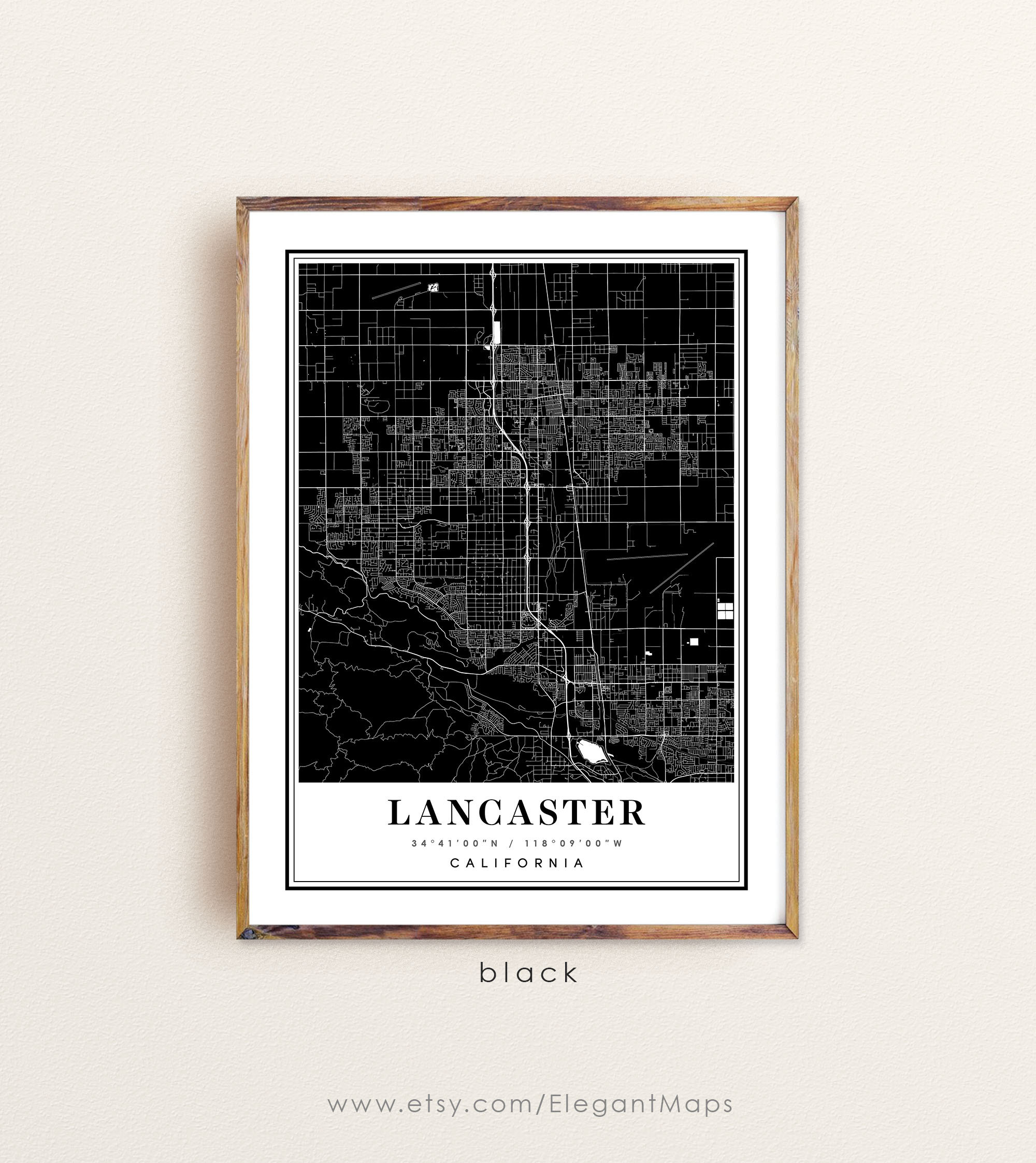 Mapa de Lancaster California mapa de Lancaster CA mapa de la - Etsy México