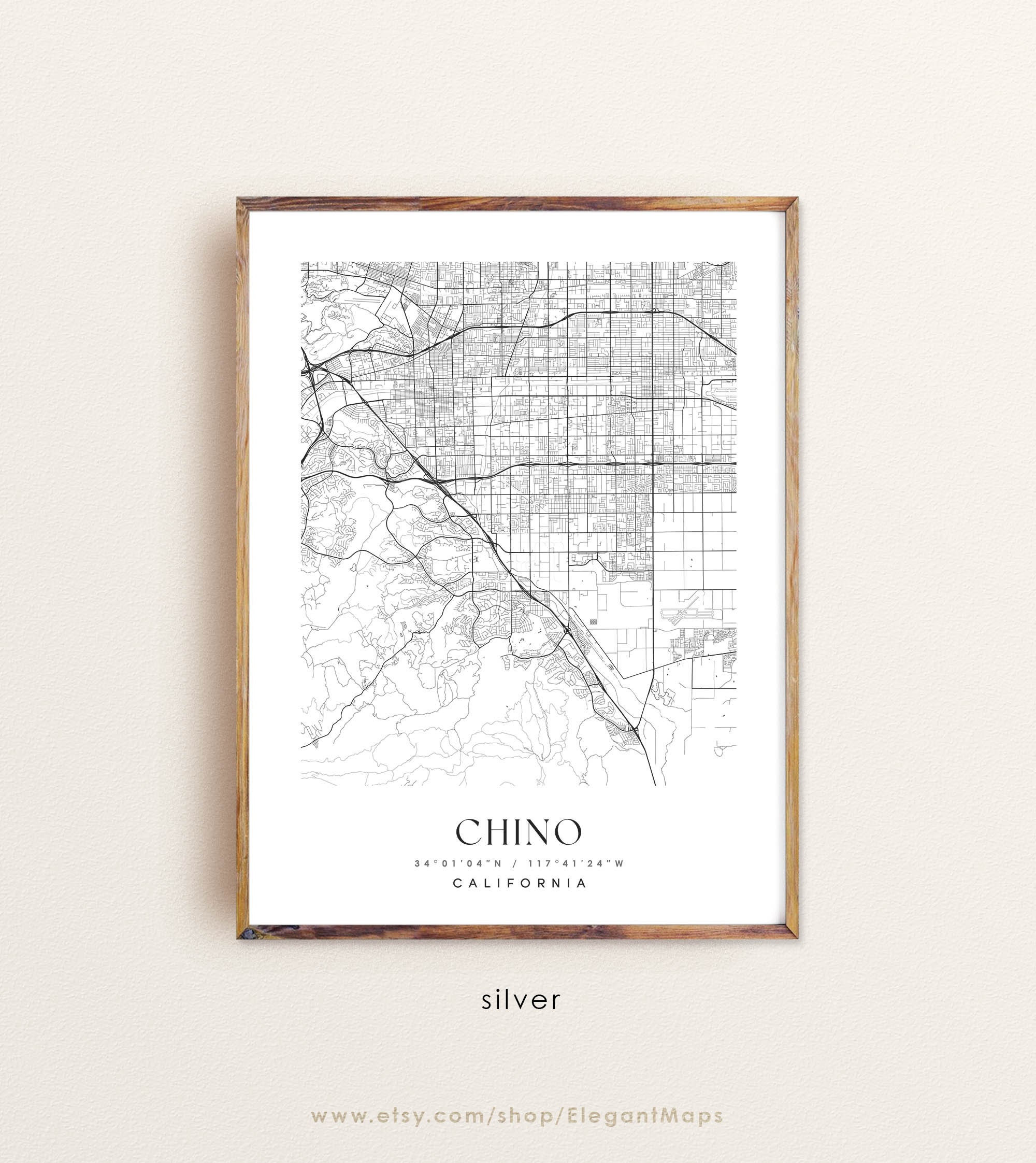 Chino California Map Chino CA Map Chino City Print Chino - Etsy