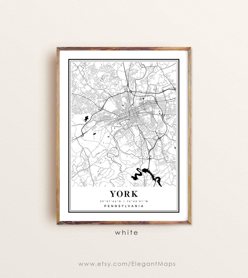 York Pennsylvania Map York PA Map York City Map York Print - Etsy