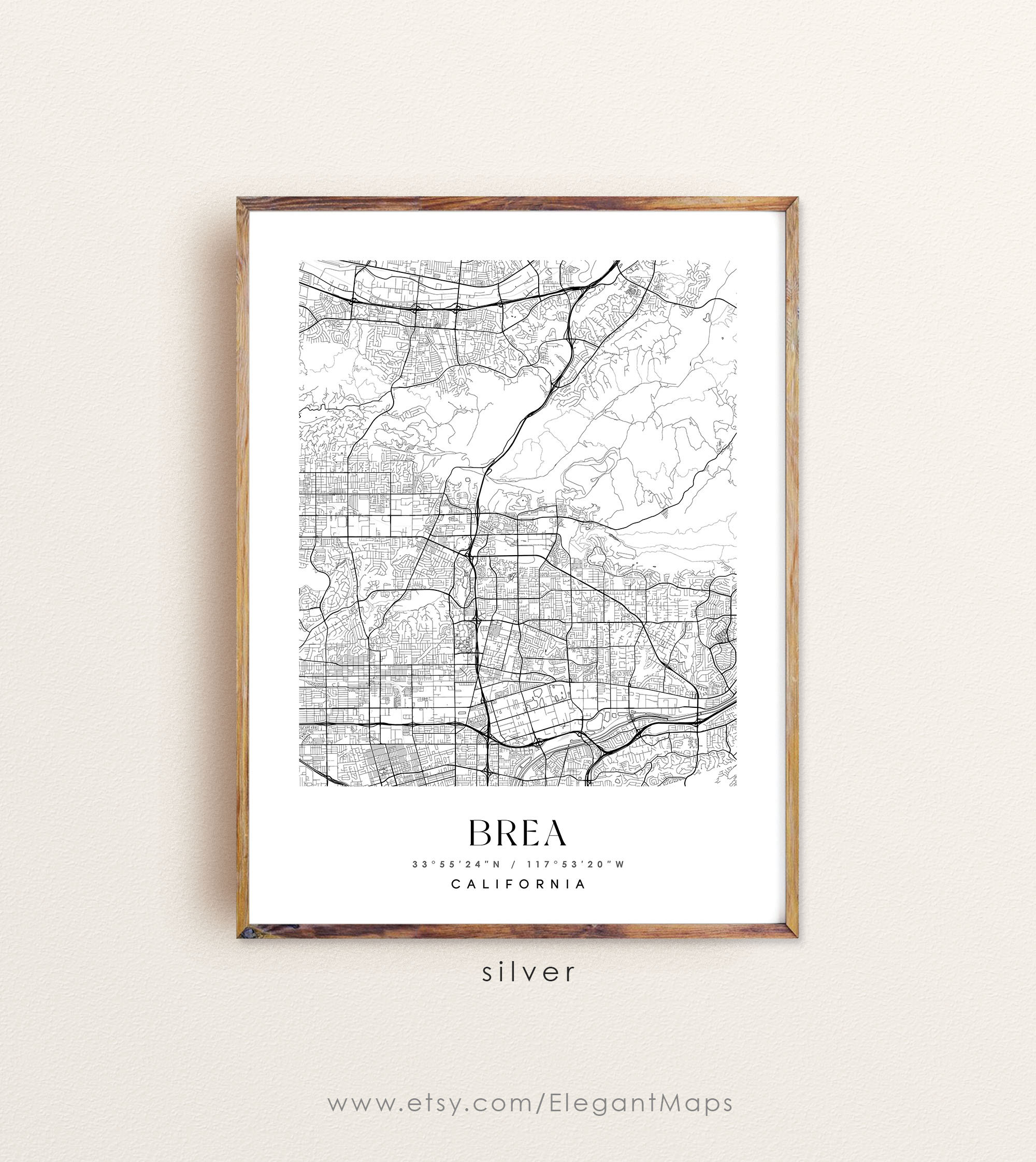 Brea California Map Brea CA Map Brea City Print Brea - Etsy