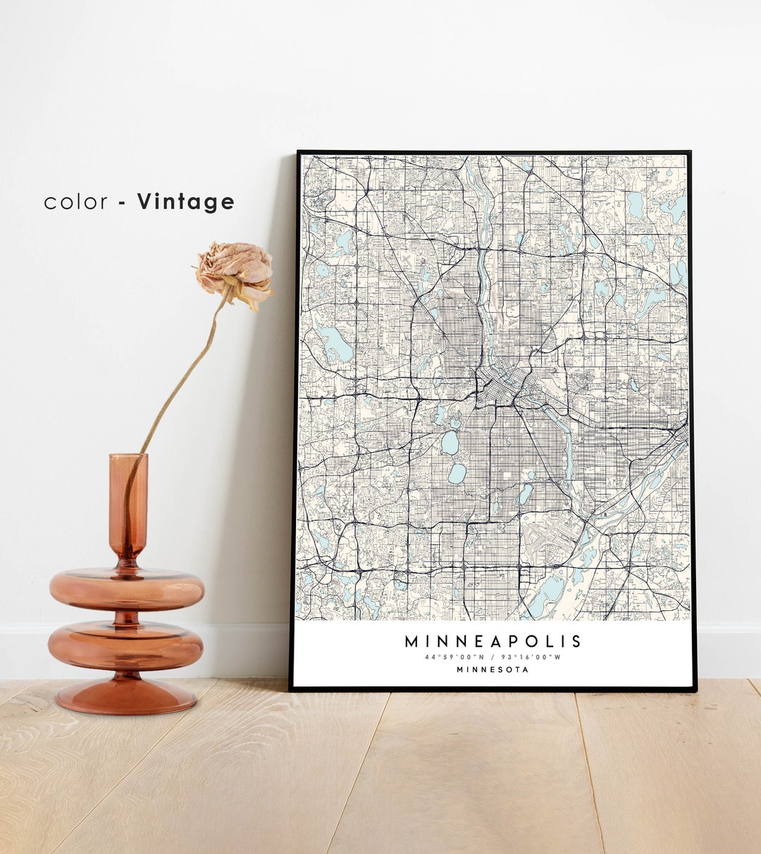 MINNEAPOLIS MN Map Poster Print Art Minneapolis Minnesota - Etsy.de