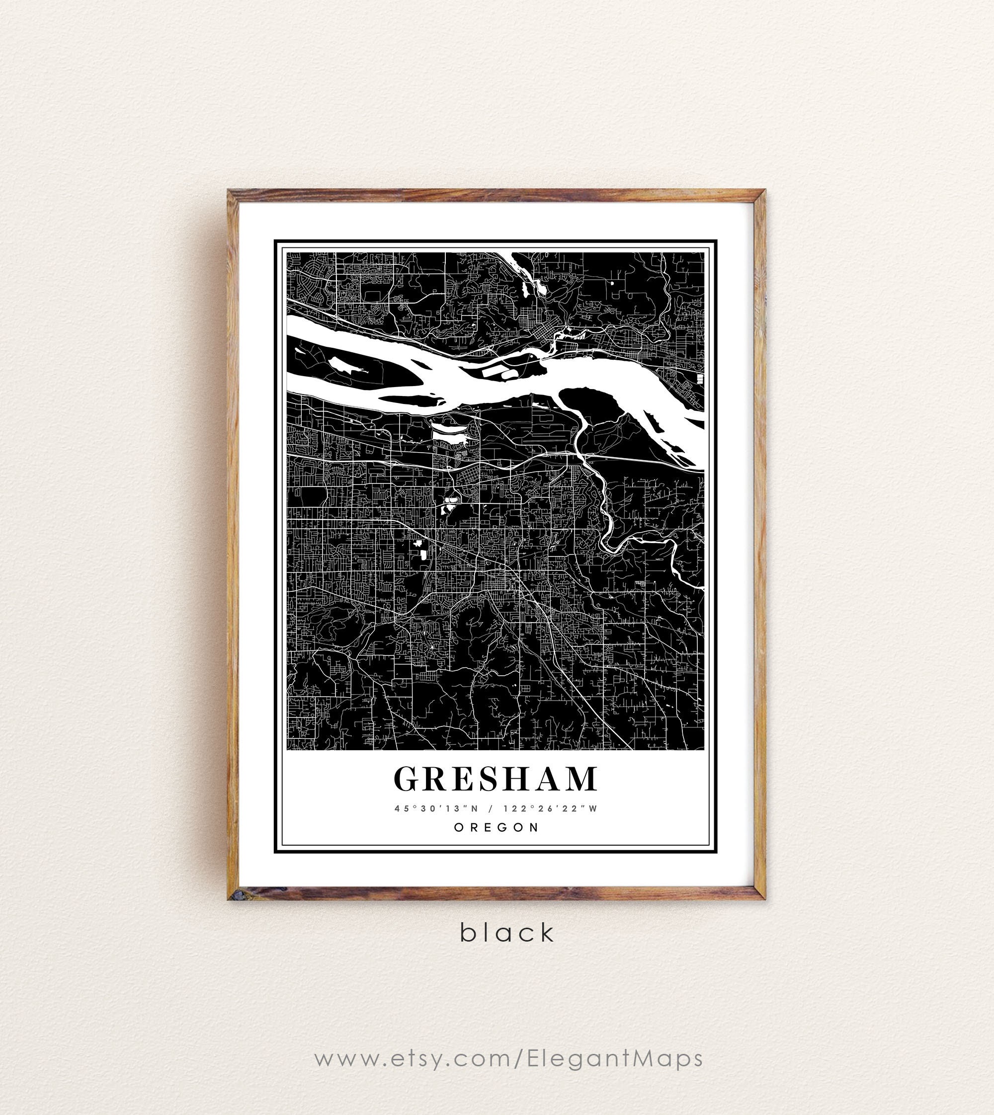Gresham Oregon Map Gresham OR Map Gresham City Map Gresham | Etsy