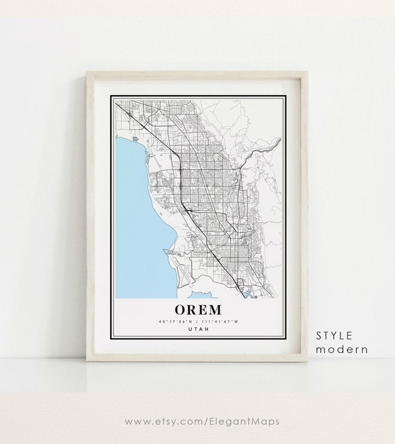 Orem Utah Map Orem UT Map Orem City Map Orem Print Orem | Etsy