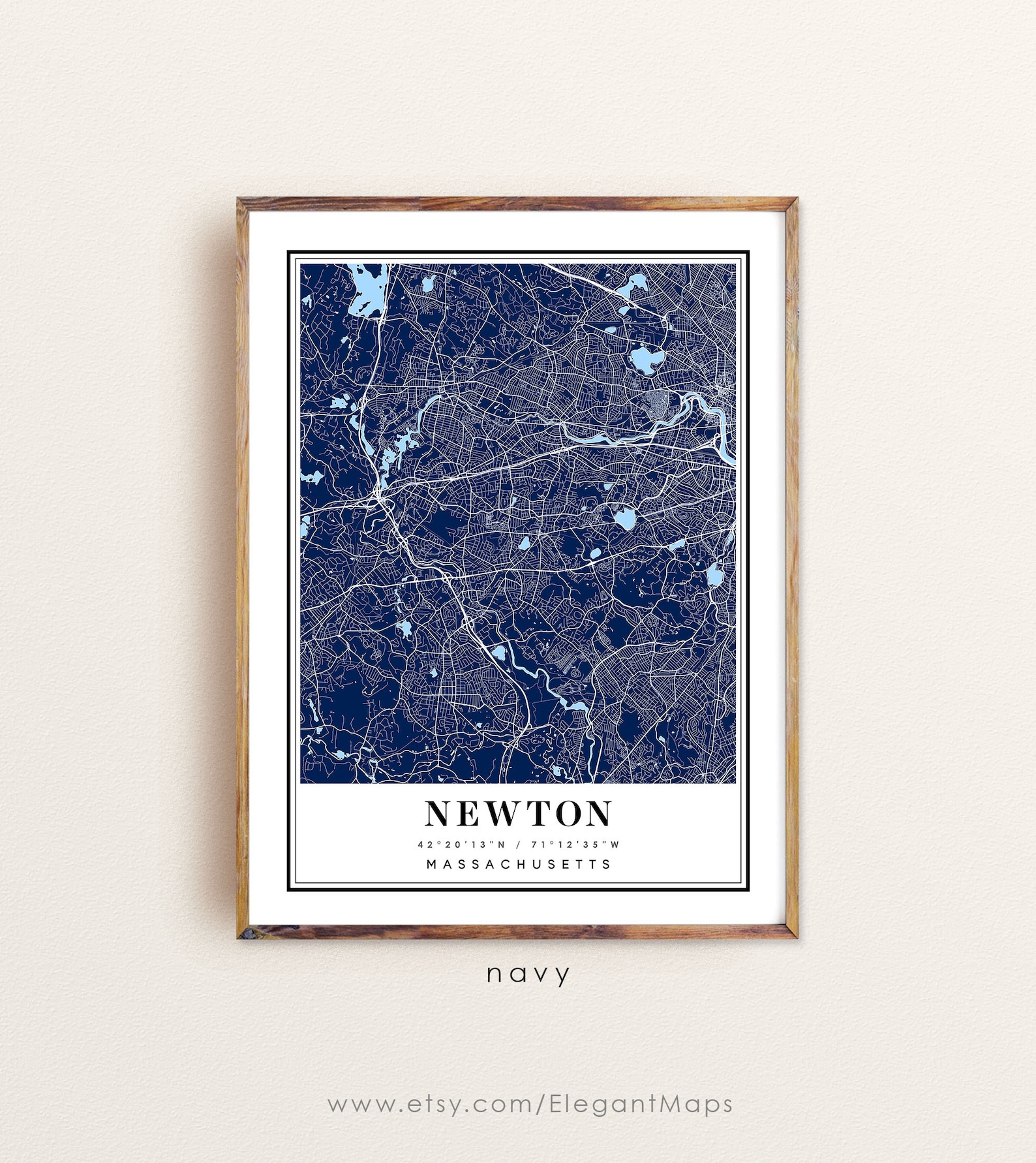 Newton Massachusetts Map Newton MA Map Newton City Map | Etsy