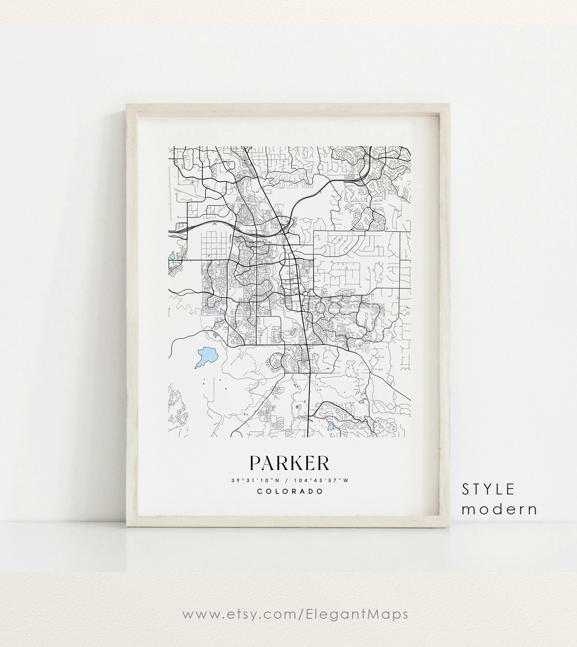Parker Colorado Map Art Print: Custom City Map - Etsy