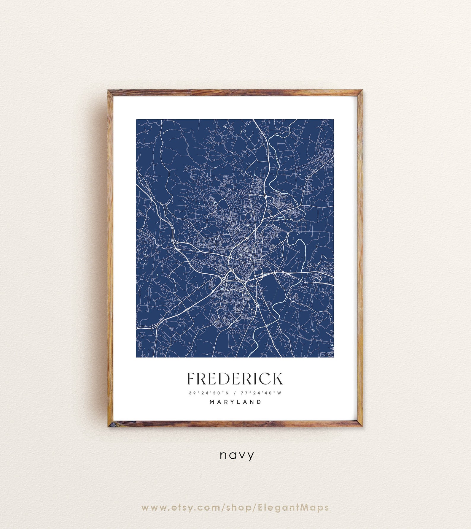 Frederick Maryland Map Frederick MD Map Frederick City | Etsy
