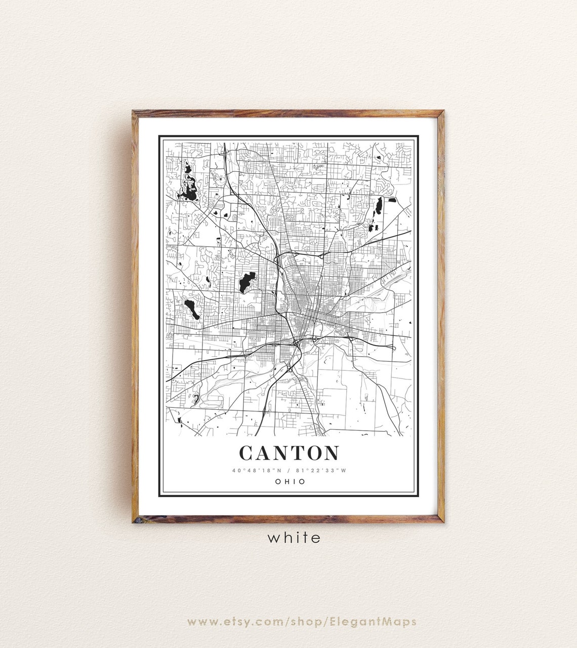 Canton Ohio map Canton OH map Canton city map Canton print | Etsy