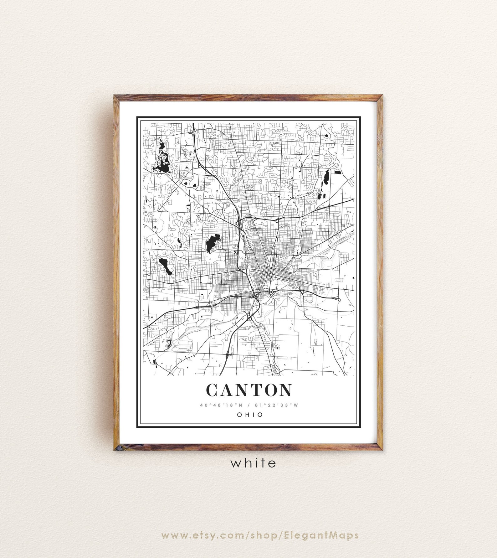 Canton Ohio map Canton OH map Canton city map Canton print | Etsy