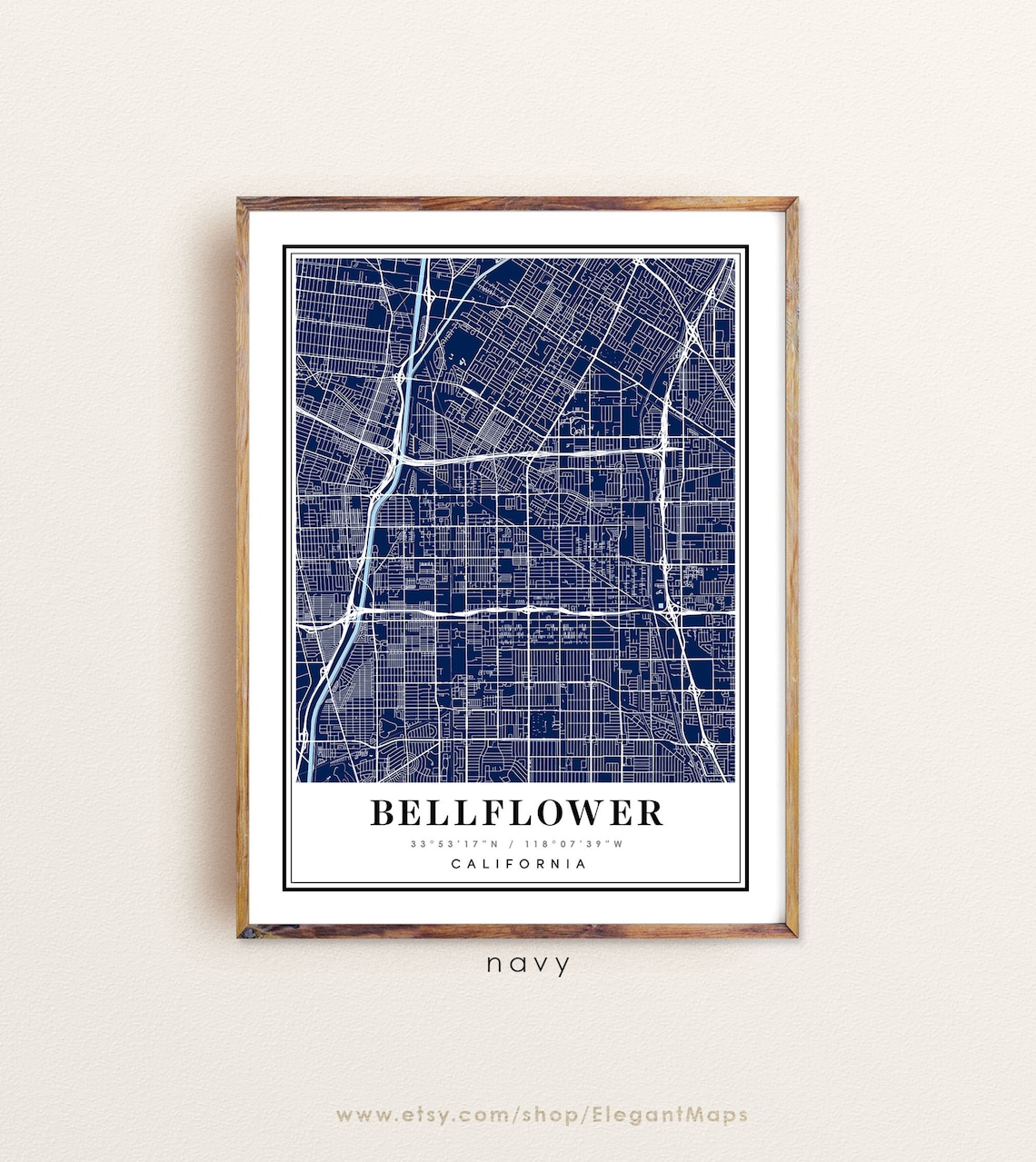 Bellflower California map Bellflower CA map Bellflower city | Etsy