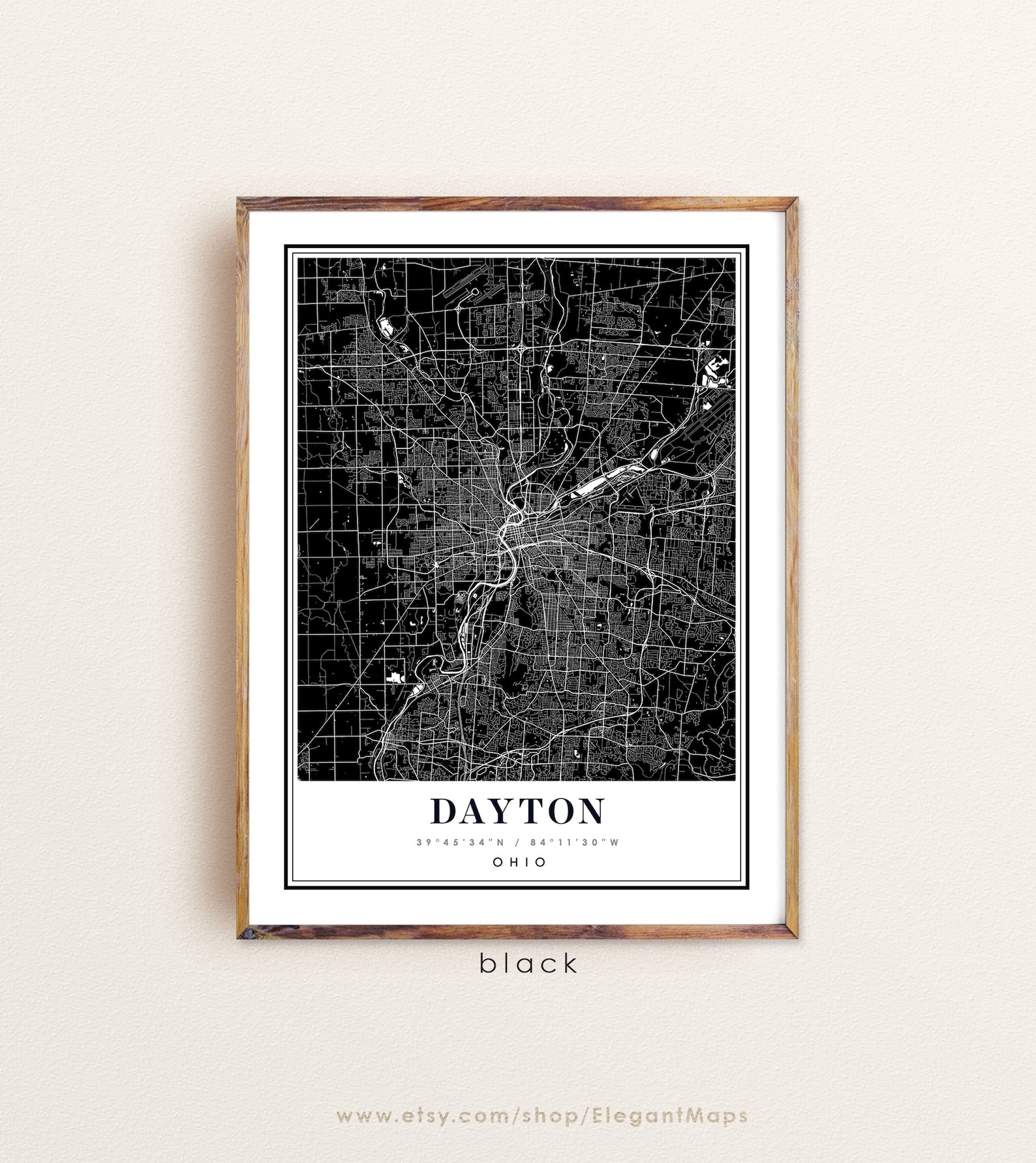 Dayton Ohio map Dayton OH map Dayton city map Dayton print | Etsy