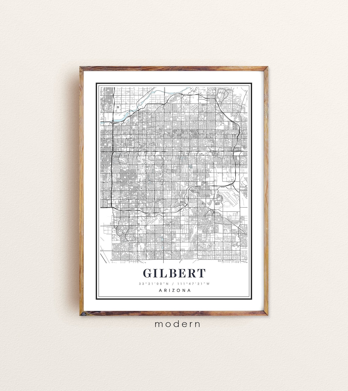 Gilbert Arizona map Gilbert AZ map Gilbert city map Gilbert | Etsy