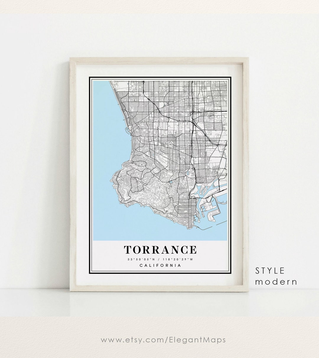 Torrance California Map Torrance CA Map Torrance City Map - Etsy