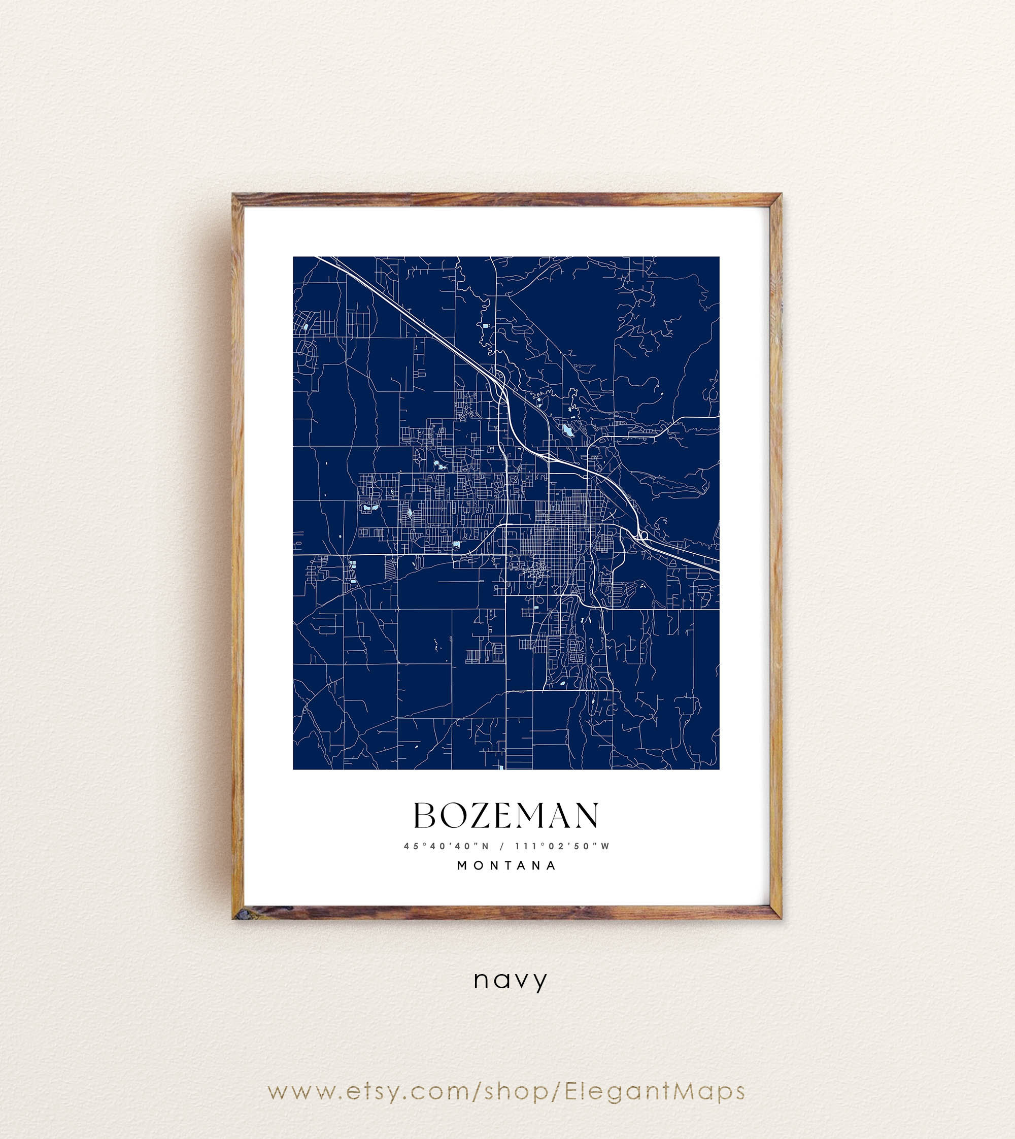 Bozeman Montana Map Bozeman MT Map Bozeman City Print - Etsy