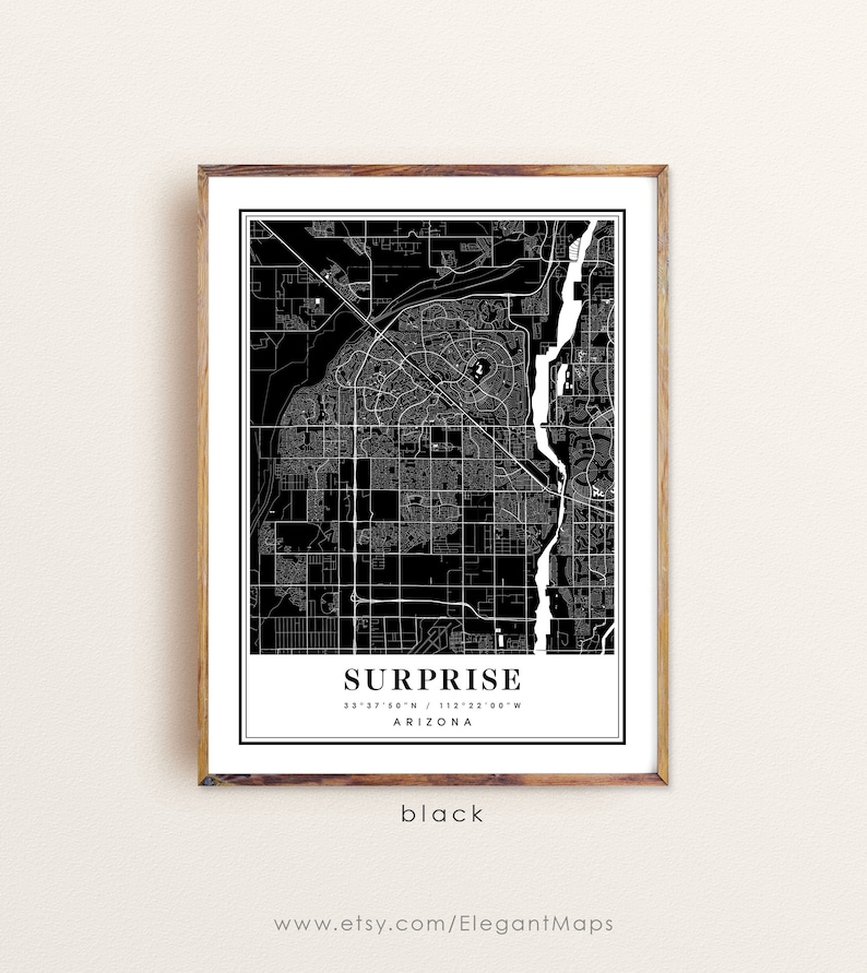 Surprise Arizona Map Surprise AZ Map Surprise City Map - Etsy