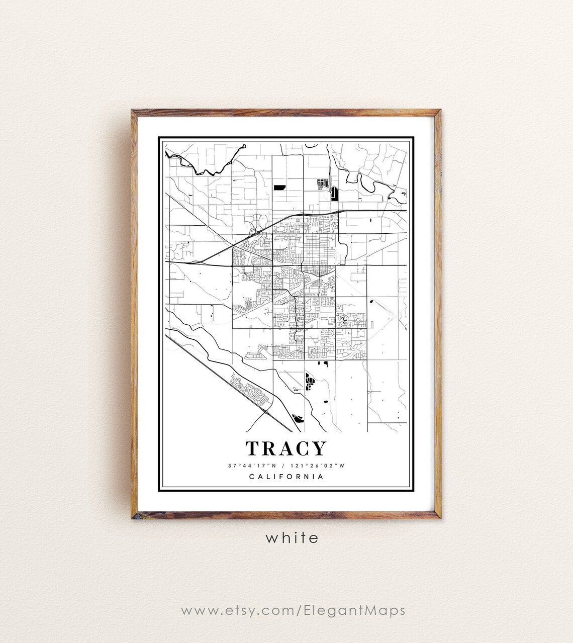 Tracy California Map Tracy CA Map Tracy City Map Tracy | Etsy
