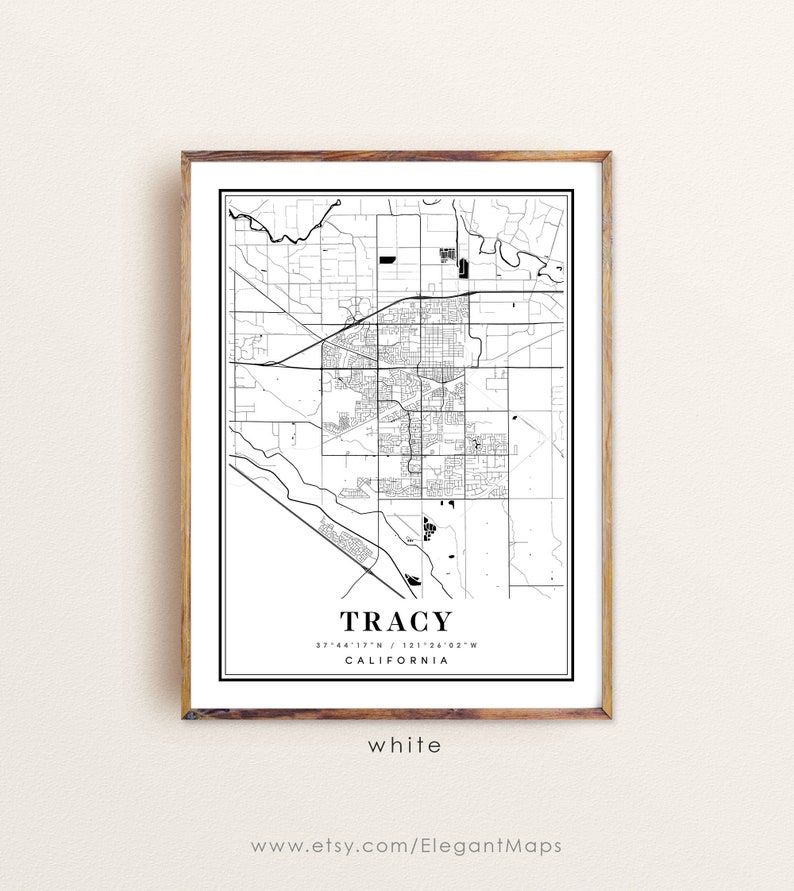 Tracy California Map Tracy CA Map Tracy City Map Tracy | Etsy