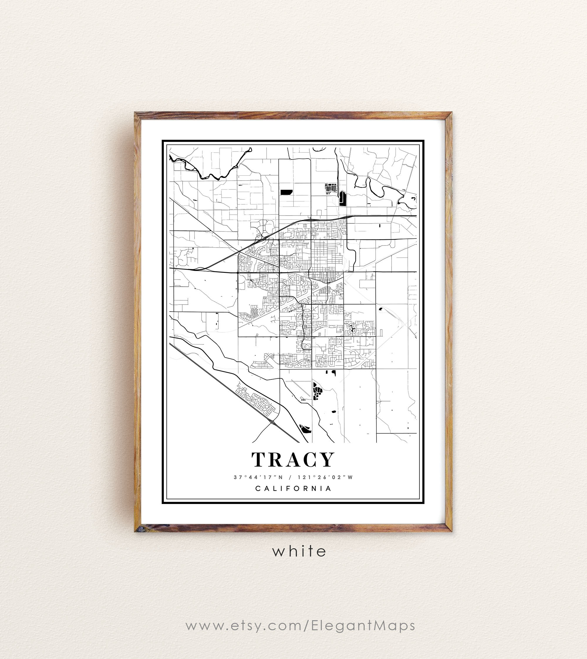 Tracy California Map Tracy CA Map Tracy City Map Tracy | Etsy