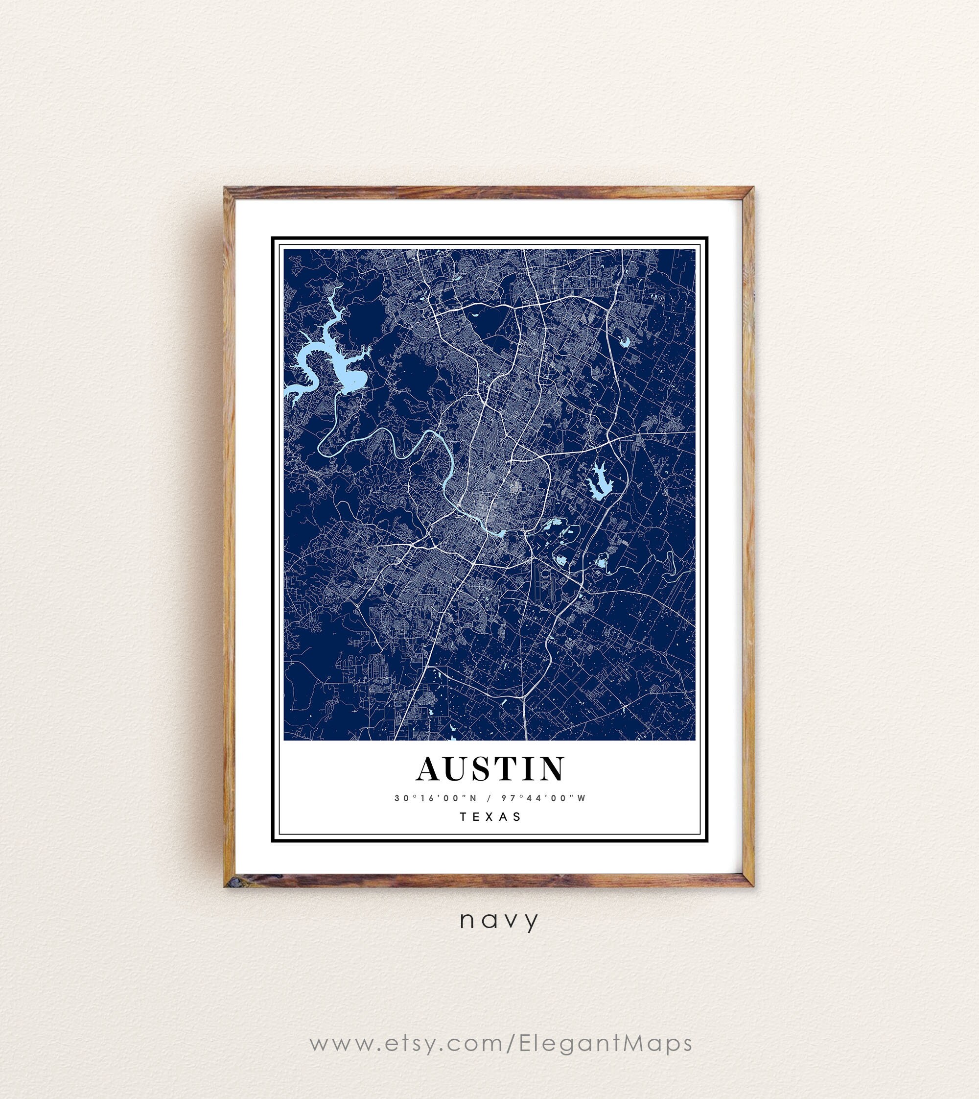 Austin Texas Map Austin TX Map Austin City Map Austin - Etsy
