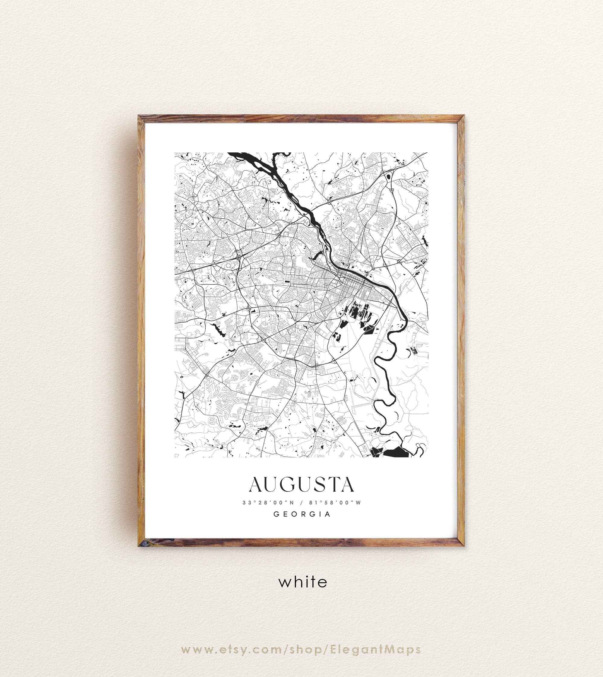 Augusta Georgia map Augusta GA map Augusta city print | Etsy