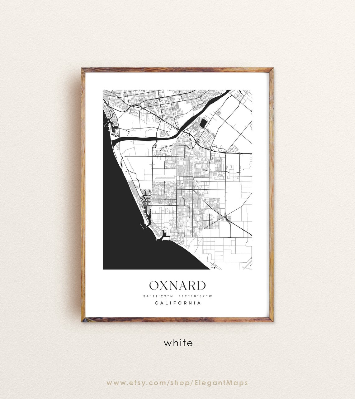 Oxnard California Map Oxnard CA Map Oxnard City Print - Etsy
