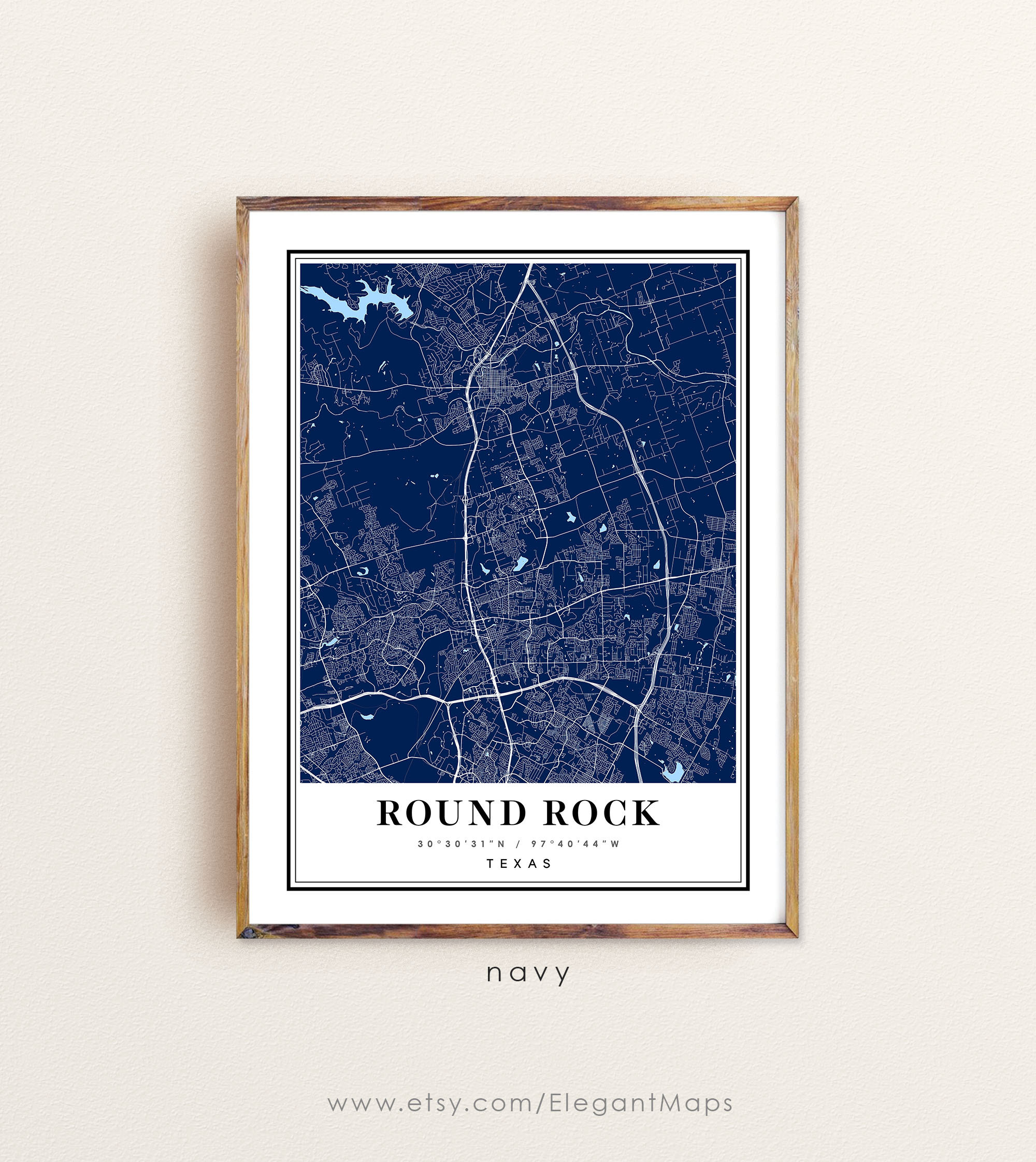 Round Rock Texas Map Round Rock TX Map Round Rock City Map | Etsy UK