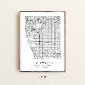 Inglewood California Map, Inglewood CA Map, Inglewood City Print ...