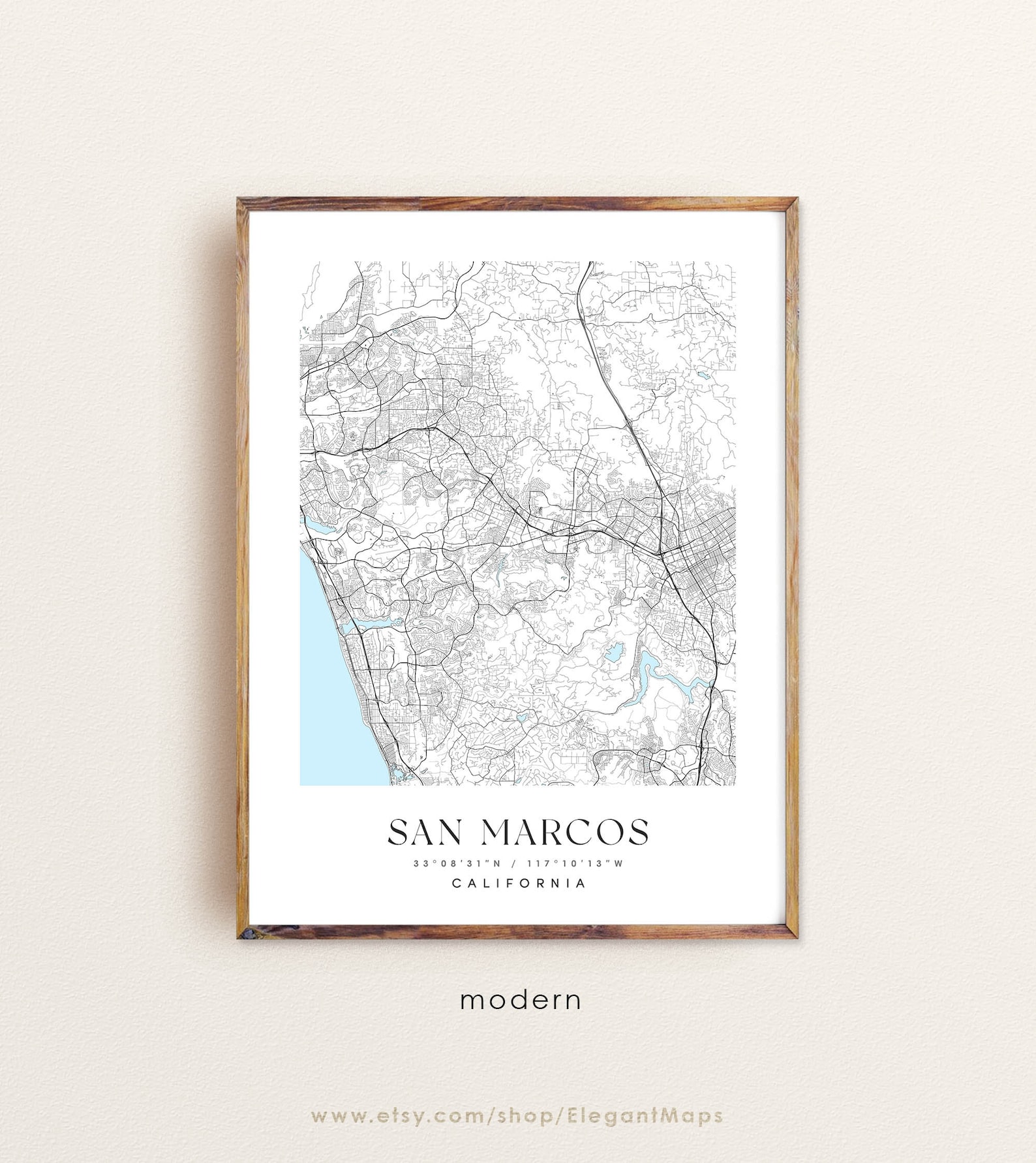 San Marcos California map San Marcos CA map San Marcos city | Etsy