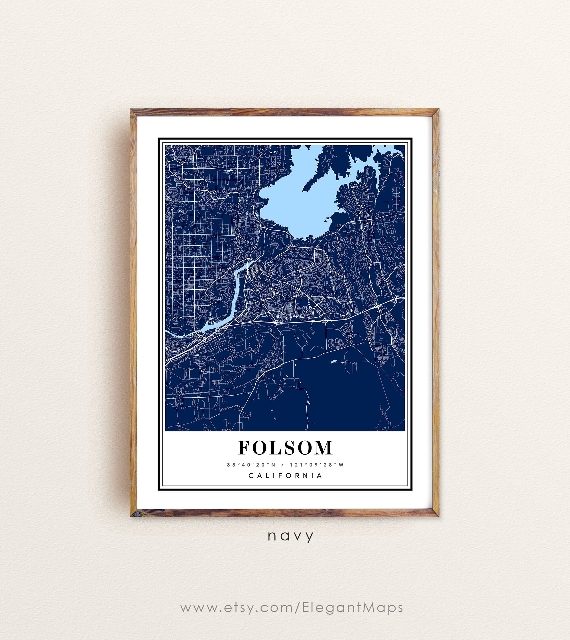 Folsom California Map Folsom CA Map Folsom City Map Folsom - Etsy Denmark