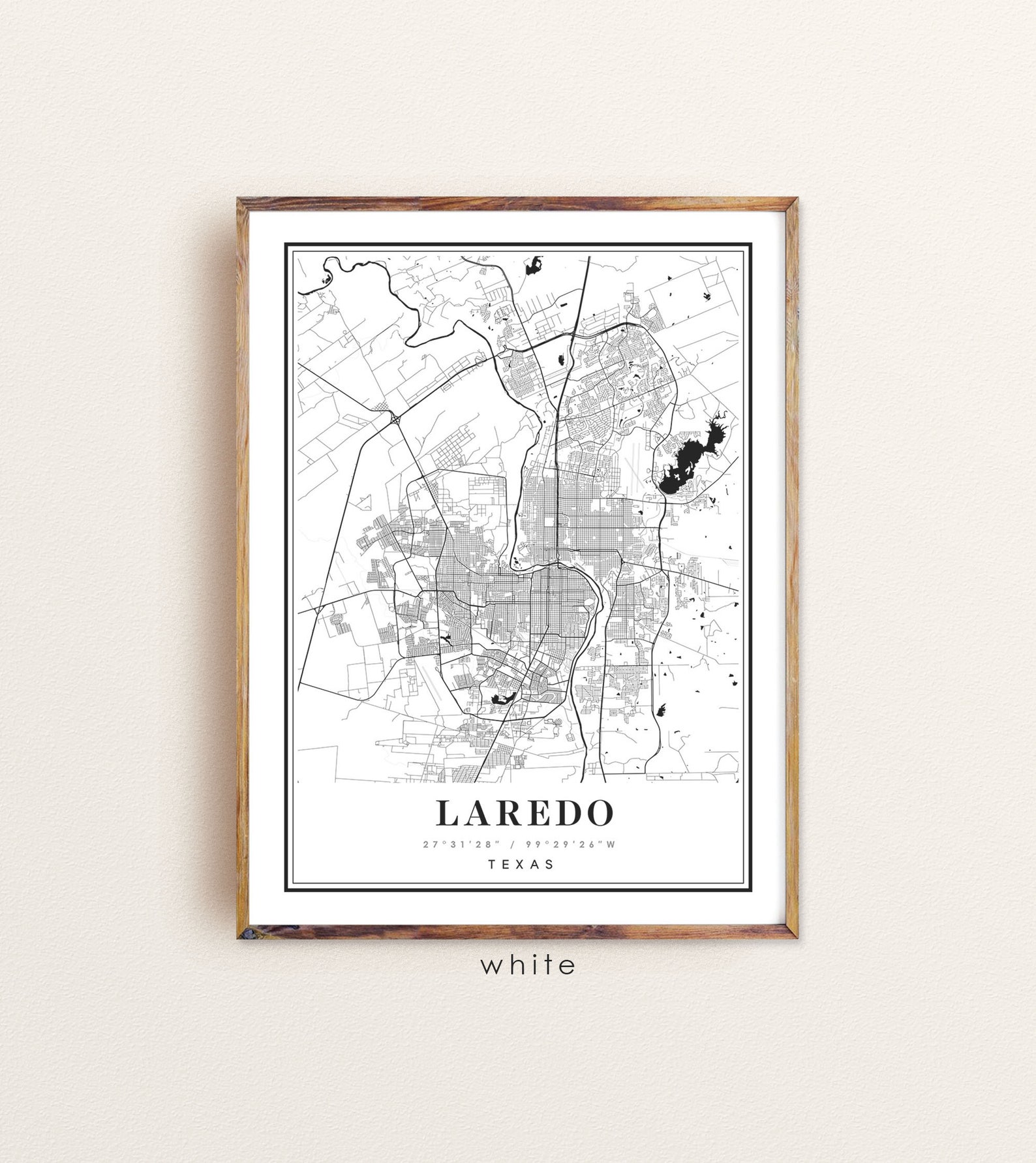 Laredo Texas map Laredo TX map Laredo city map Laredo | Etsy