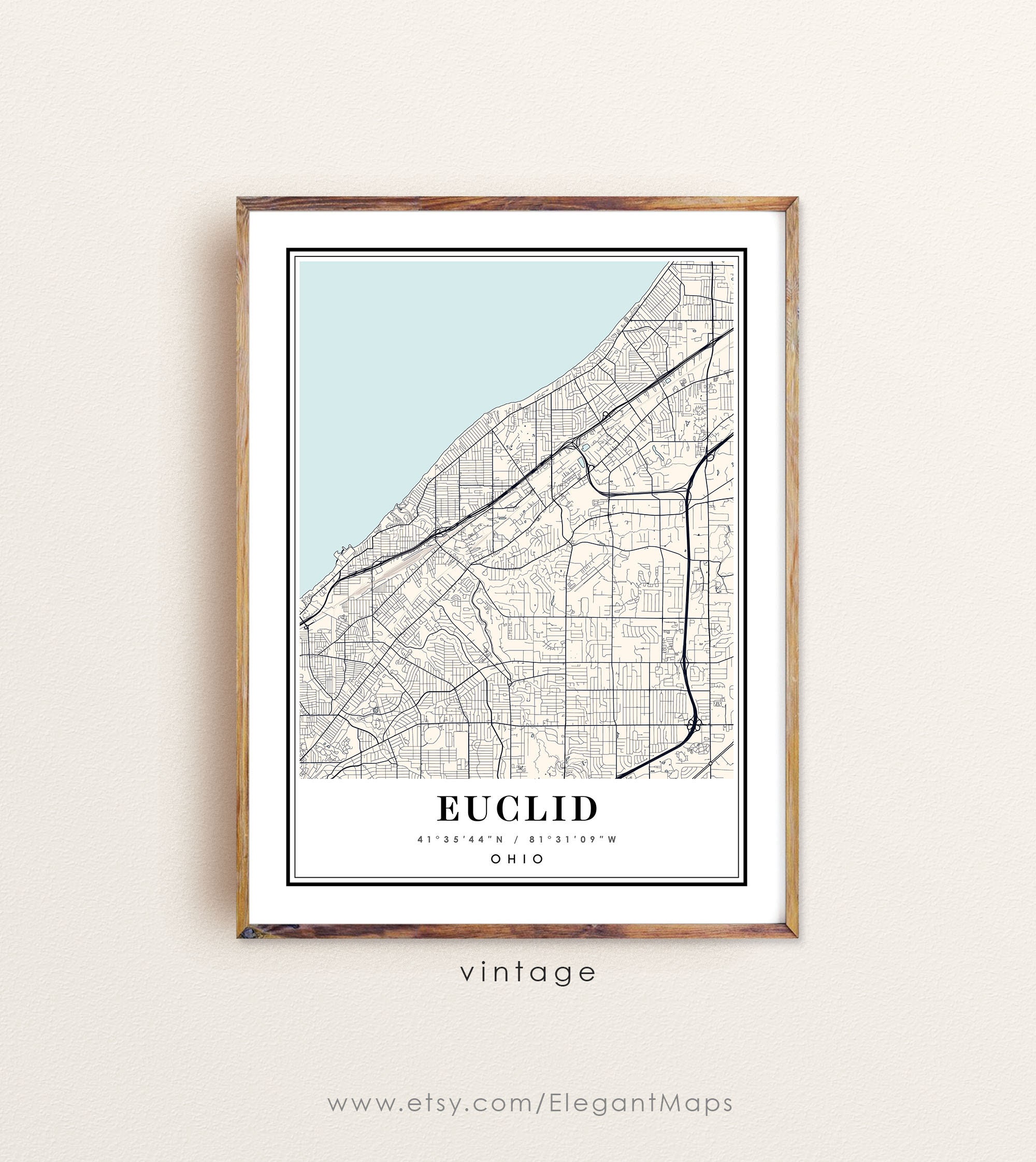 Euclid Ohio Map Euclid OH Map Euclid City Map Euclid Print - Etsy