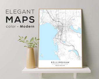 Bellingham Wa Map | Etsy