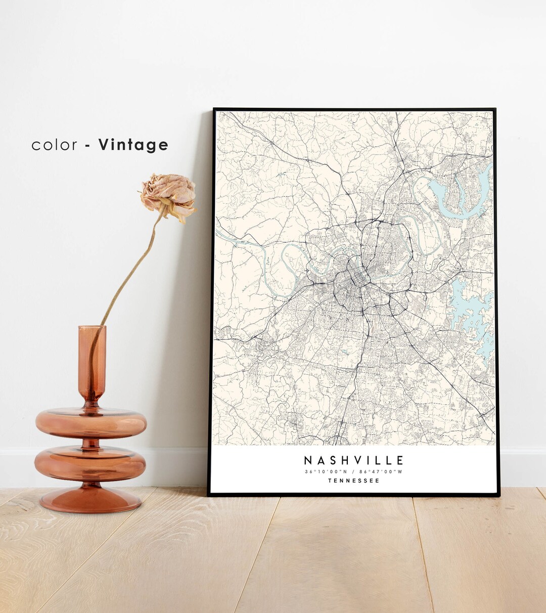 NASHVILLE TN Map Poster Print Art Nashville Tennessee City - Etsy