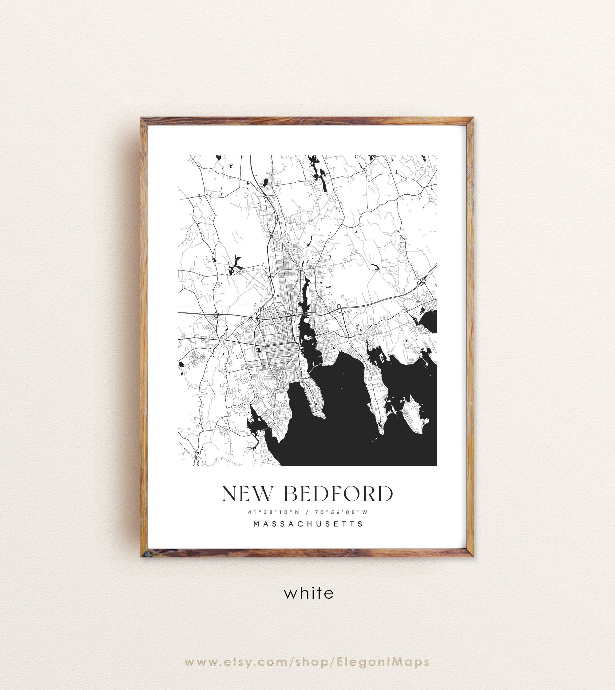 New Bedford Massachusetts Map New Bedford MA Map New Bedford - Etsy UK